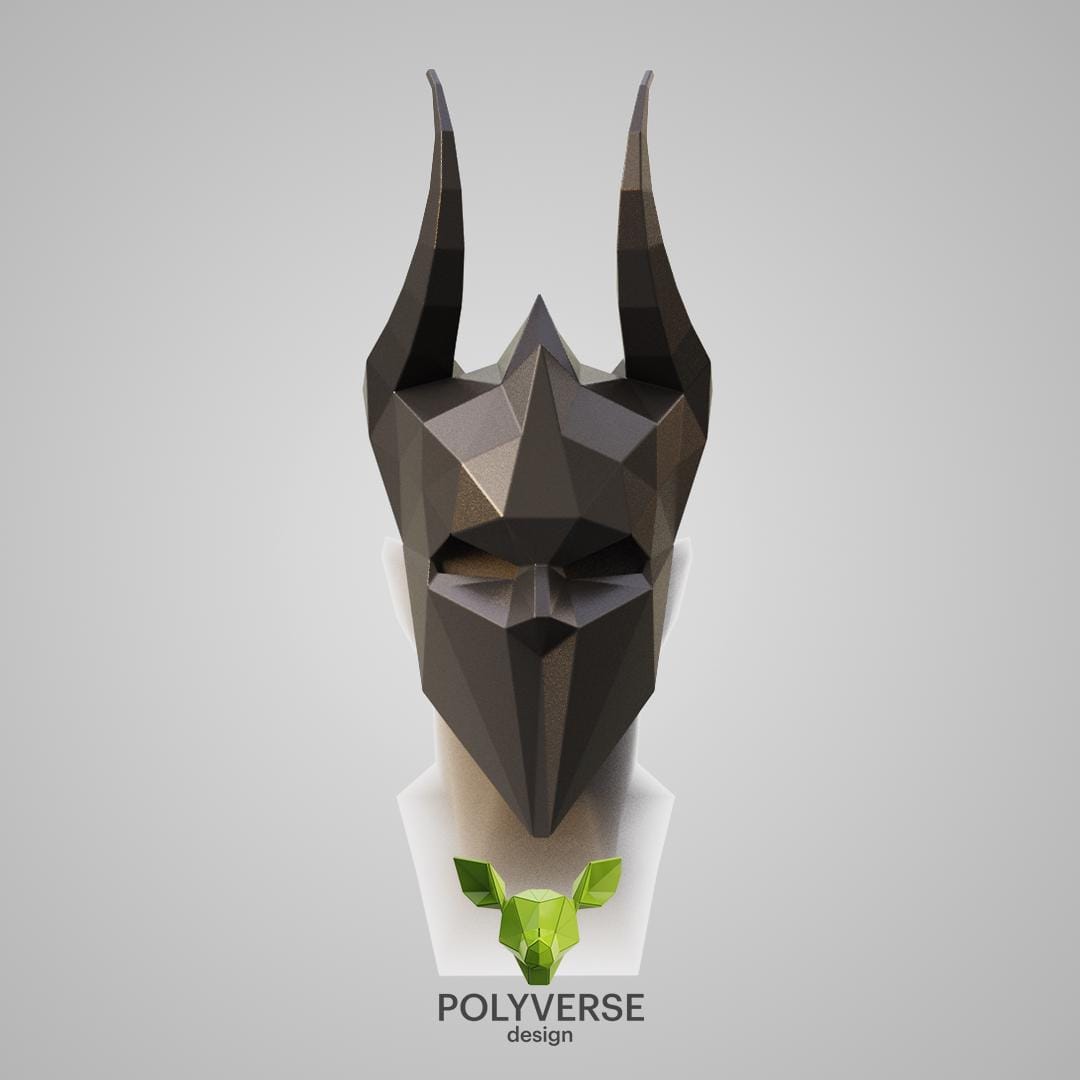 Polygon Human Face Mask, 3D Papercraft Mask Template, Low Poly Paper ...