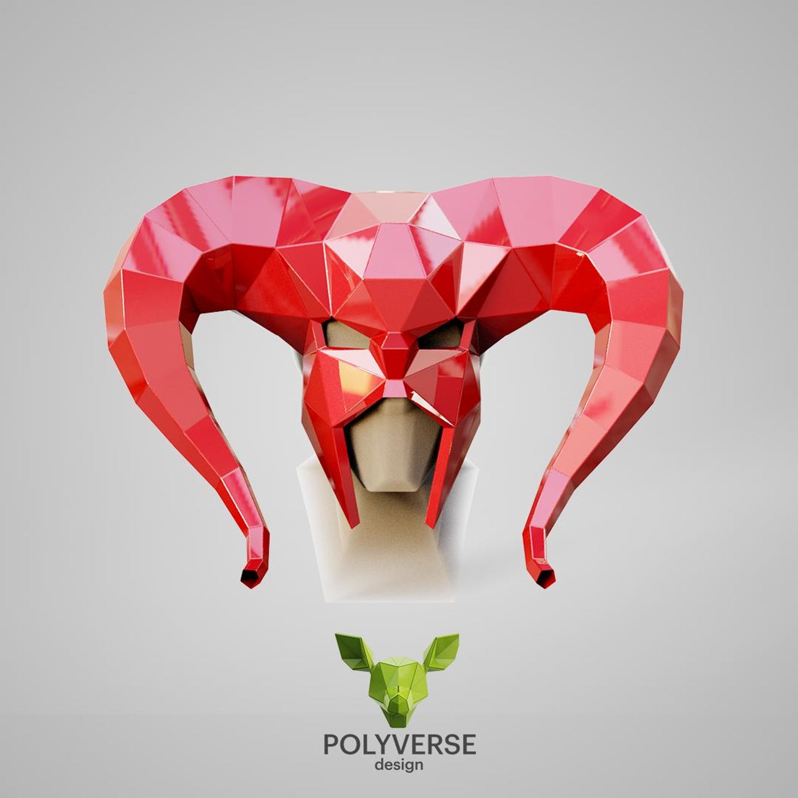 Polygon Human Face Mask, 3D Papercraft Mask Template, Low Poly Paper ...