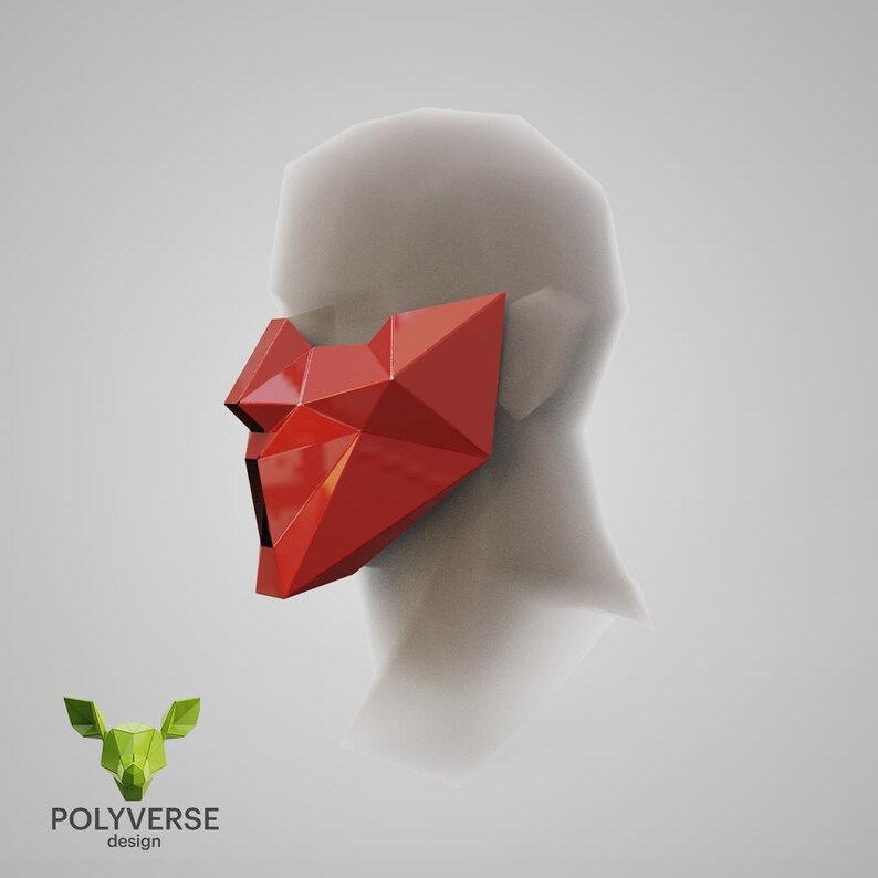 Demon Paper Mask, Lowpoly 3D Papercraft Mask Template, Unique Original ...