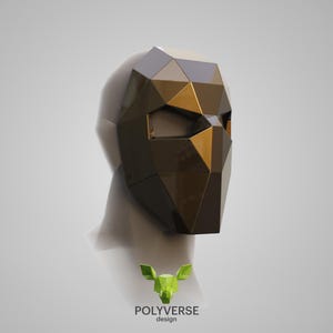Polygon Human Face Mask, 3D Papercraft Mask Template, Low Poly Paper ...