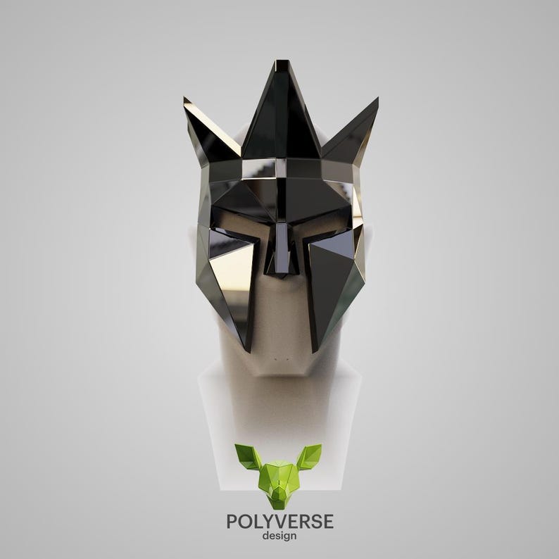 Polygon Human Face Mask, 3D Papercraft Mask Template, Low Poly Paper ...