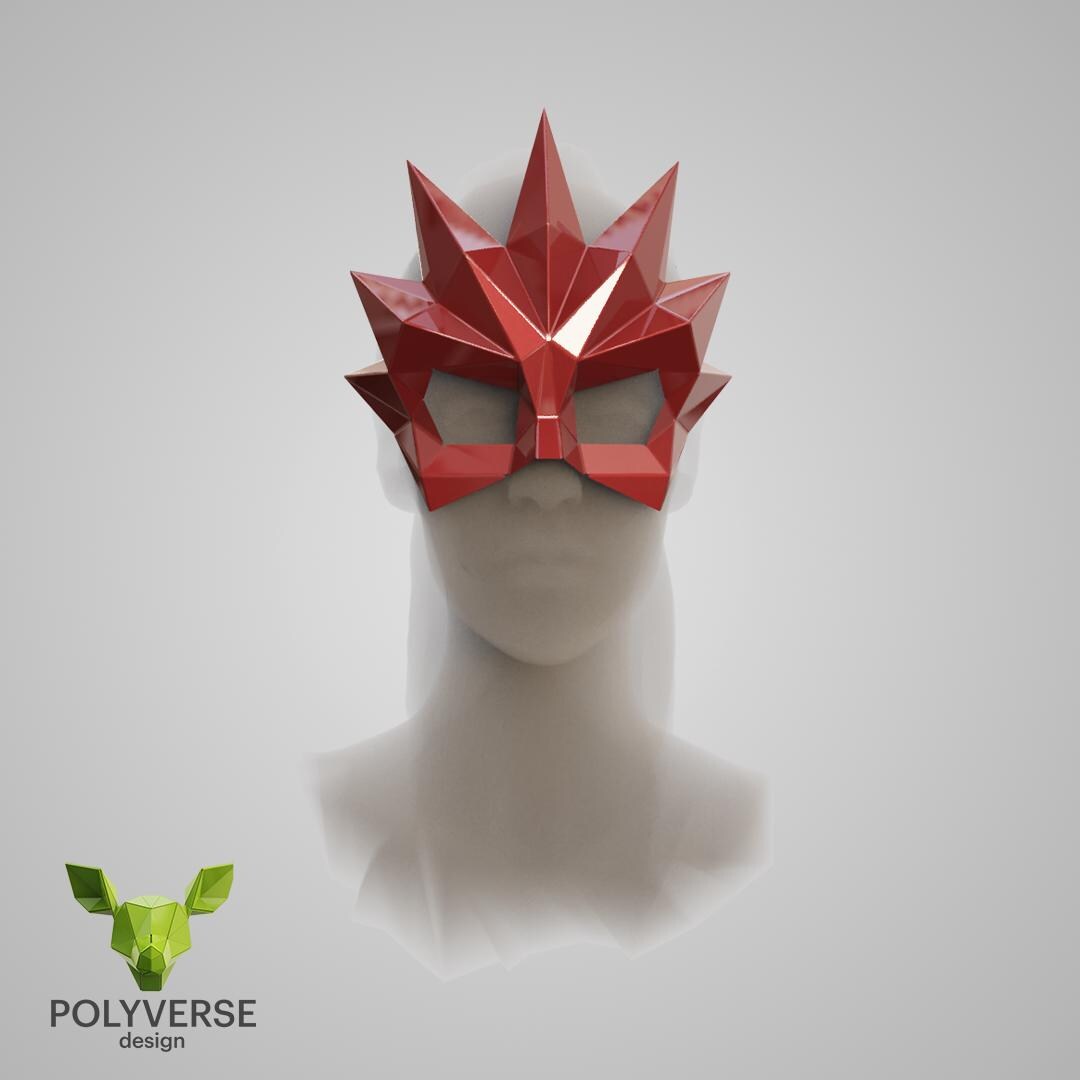 Spiked Geometric Eye Mask PDF Template–low Poly DIY Cosplay Mask for ...