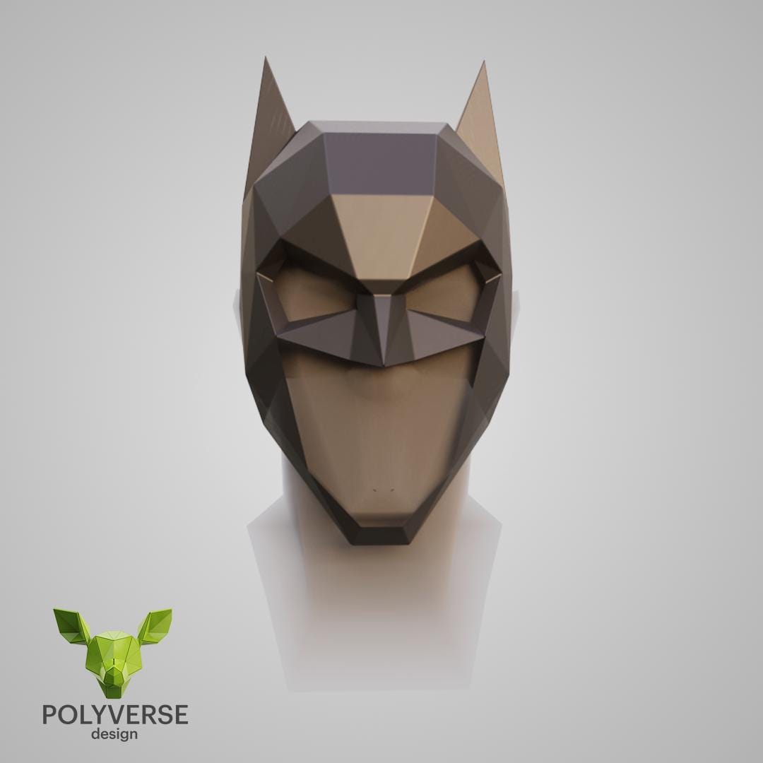 Polygon Human Face Mask, 3D Papercraft Mask Template, Low Poly Paper ...