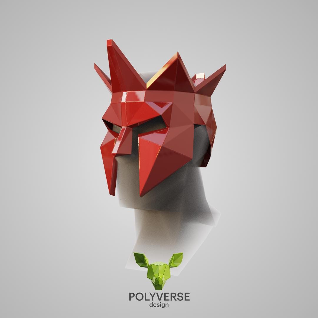 Polygon Human Face Mask, 3D Papercraft Mask Template, Low Poly Paper ...