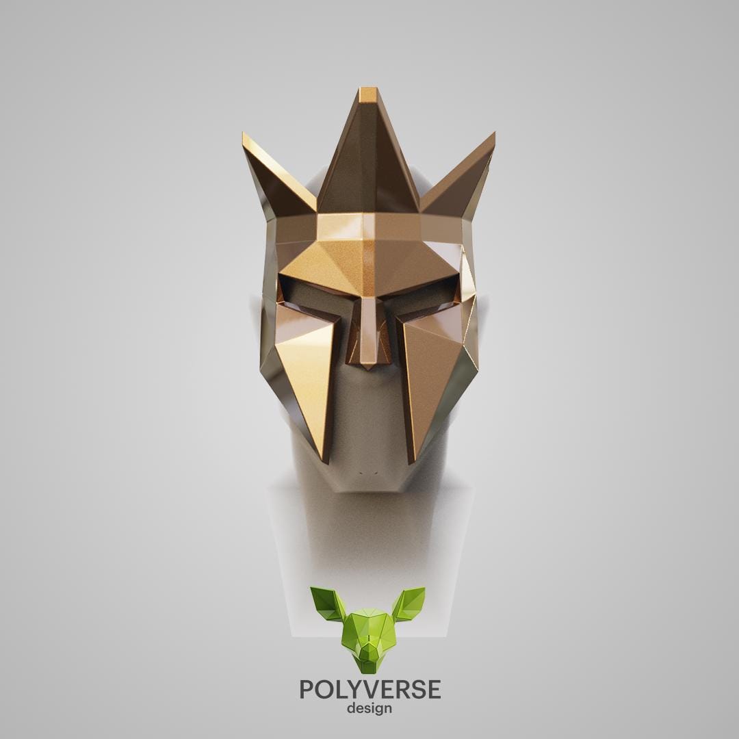 Polygon Human Face Mask, 3D Papercraft Mask Template, Low Poly Paper ...