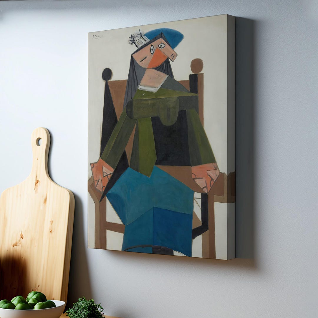 Pablo Picasso - Abstract Woman Sitting İn A Chair, Canvas Wall Art ...