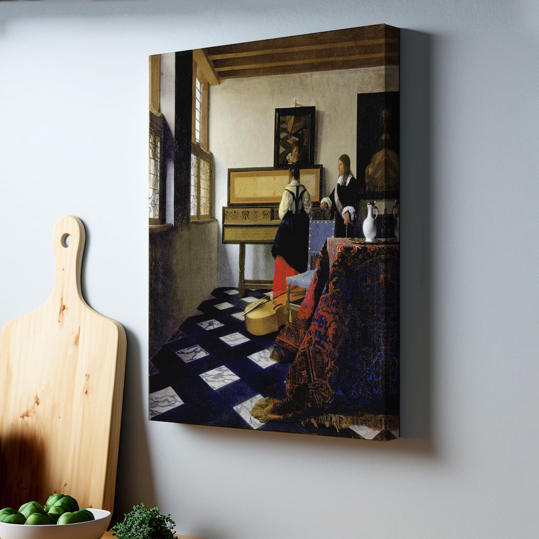 Johannes Vermeer - the Music Lesson, Home Decor Canvas, Modern Canvas ...