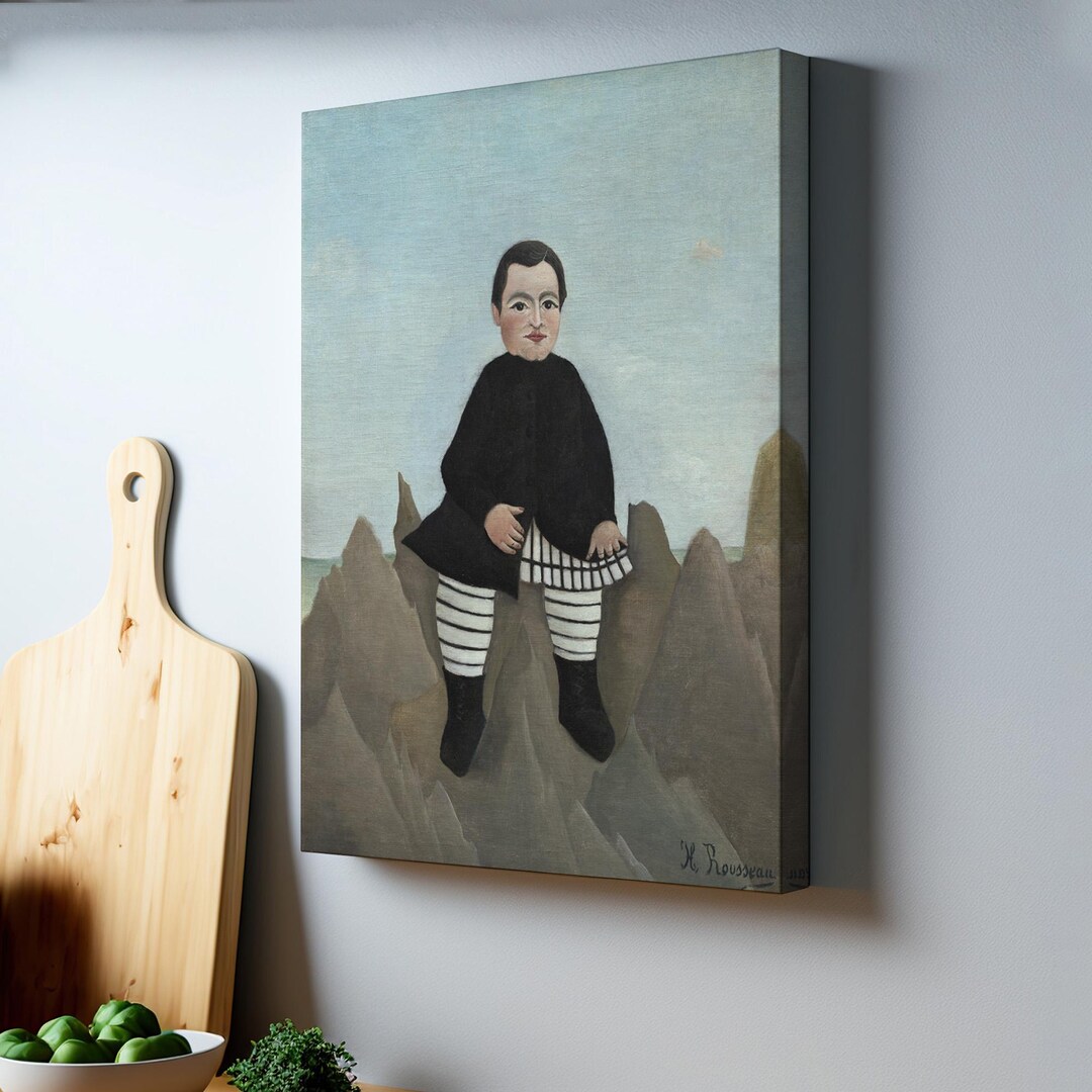 Henri Rousseau Boy on the Rocks, Home Decor Canvas, Classic Canvas Art ...