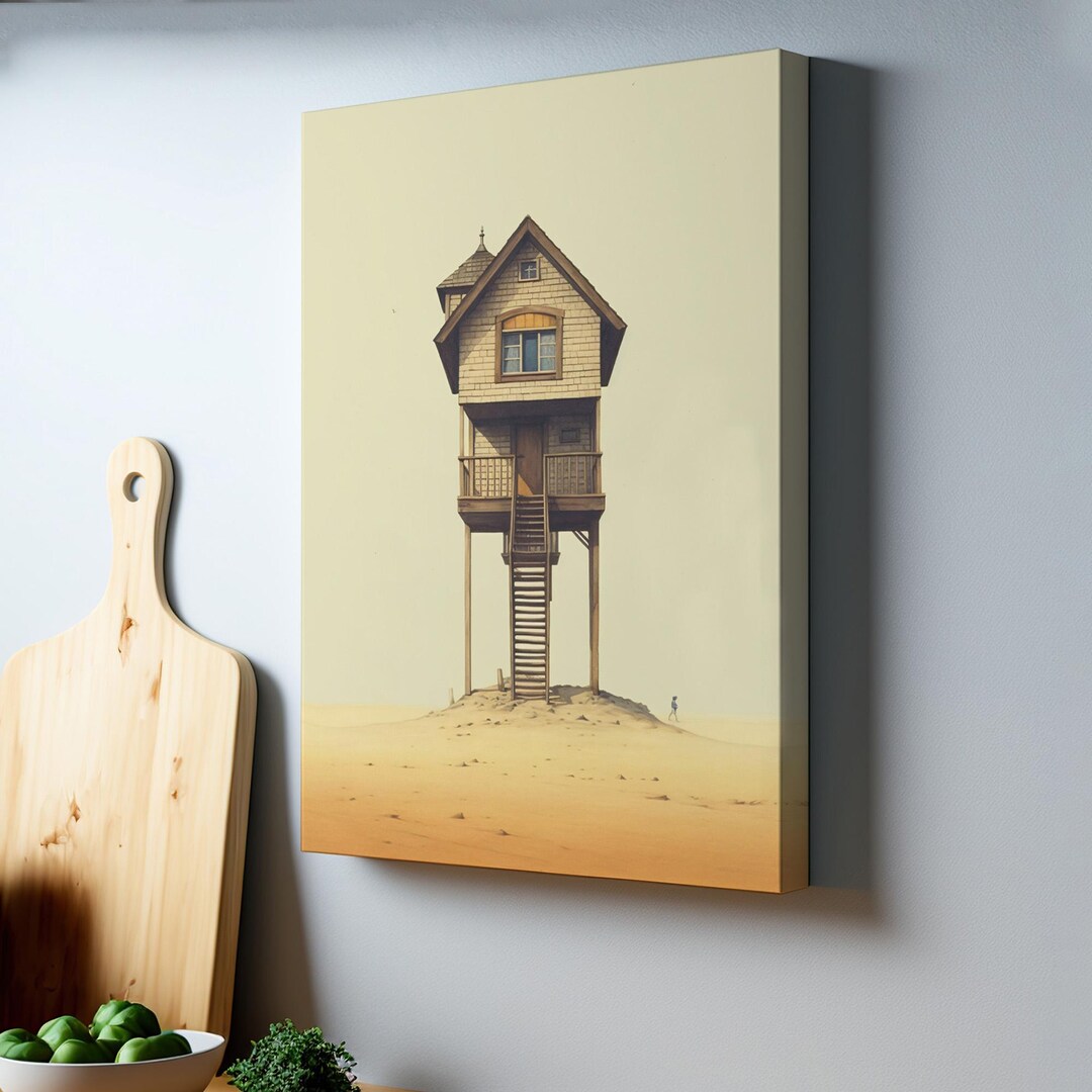 Watchtower İn the Middle of Nowhere Canvas Painting, Classic Canvas Art ...