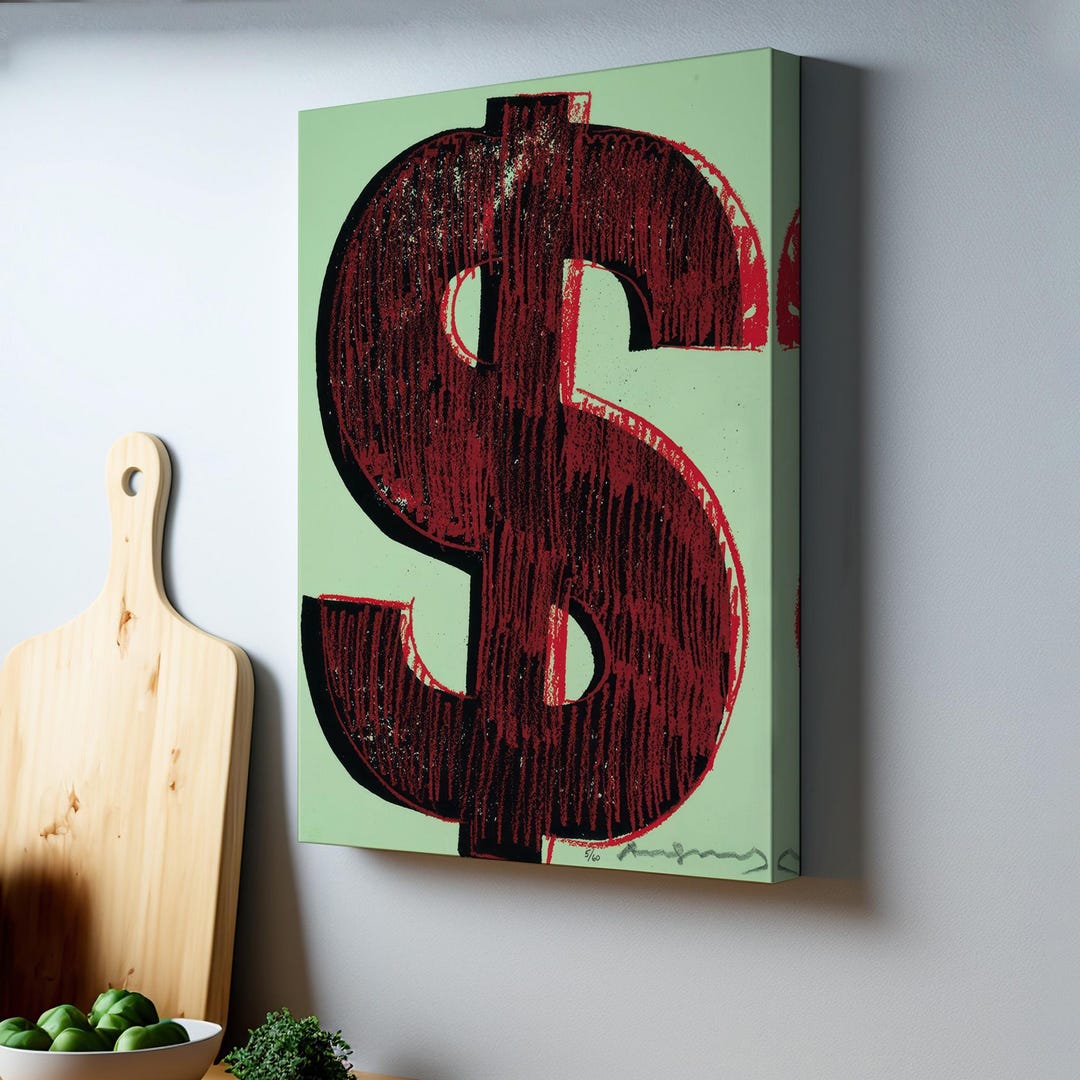 Dollar Sign Painting, Canvas Room Decor, Canvas Wall Art, Modern Canvas ...