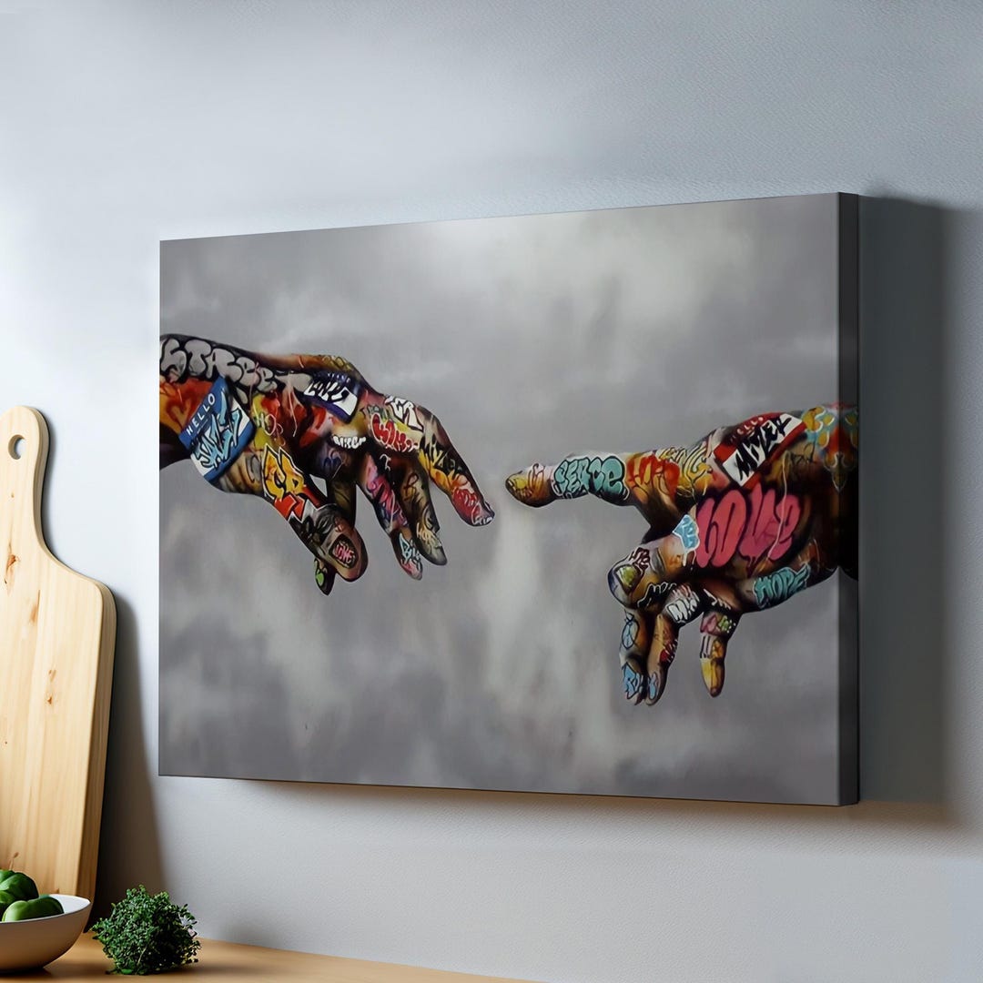 Hand of God Print, Gift for Christians, Bible Lovers, Banksy Graffiti ...