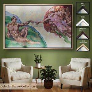 Creation of Adam With Outstretched Hands Canvas Painting, Adam's Hand ...