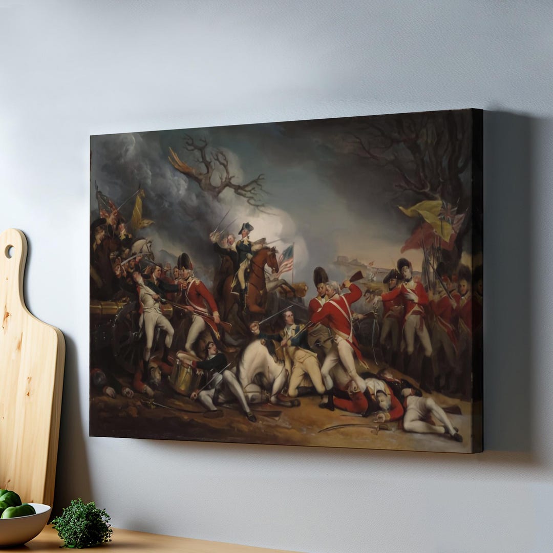 General Mercer's Death at the Battle of Princeton Art, Framed Canvas ...