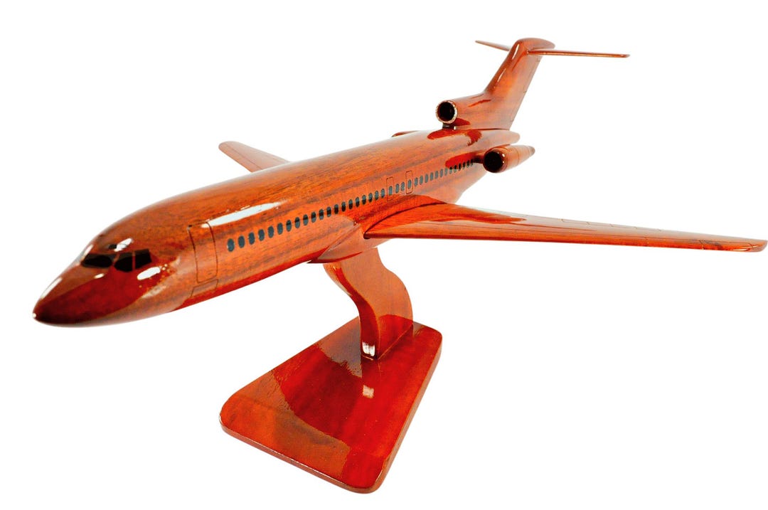 Handcrafted Boeing 727 Wood Replica Airplane beautiful All-wood Display ...
