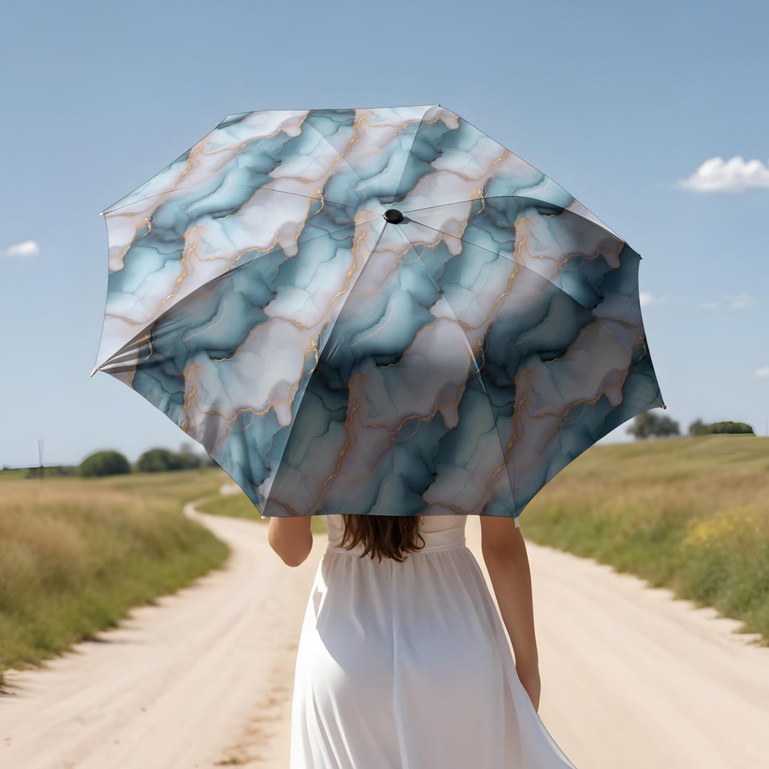 Marble Pattern Umbrella, Brolly, Fashion Umbrella, Rain Gear, Designer ...