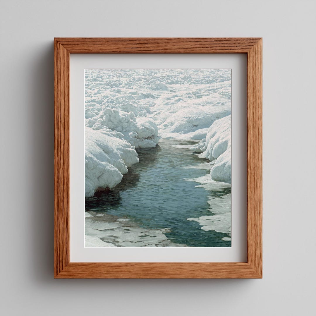 Arctic Winter Landscape Print – Nordic Tundra Stream (digital Download ...