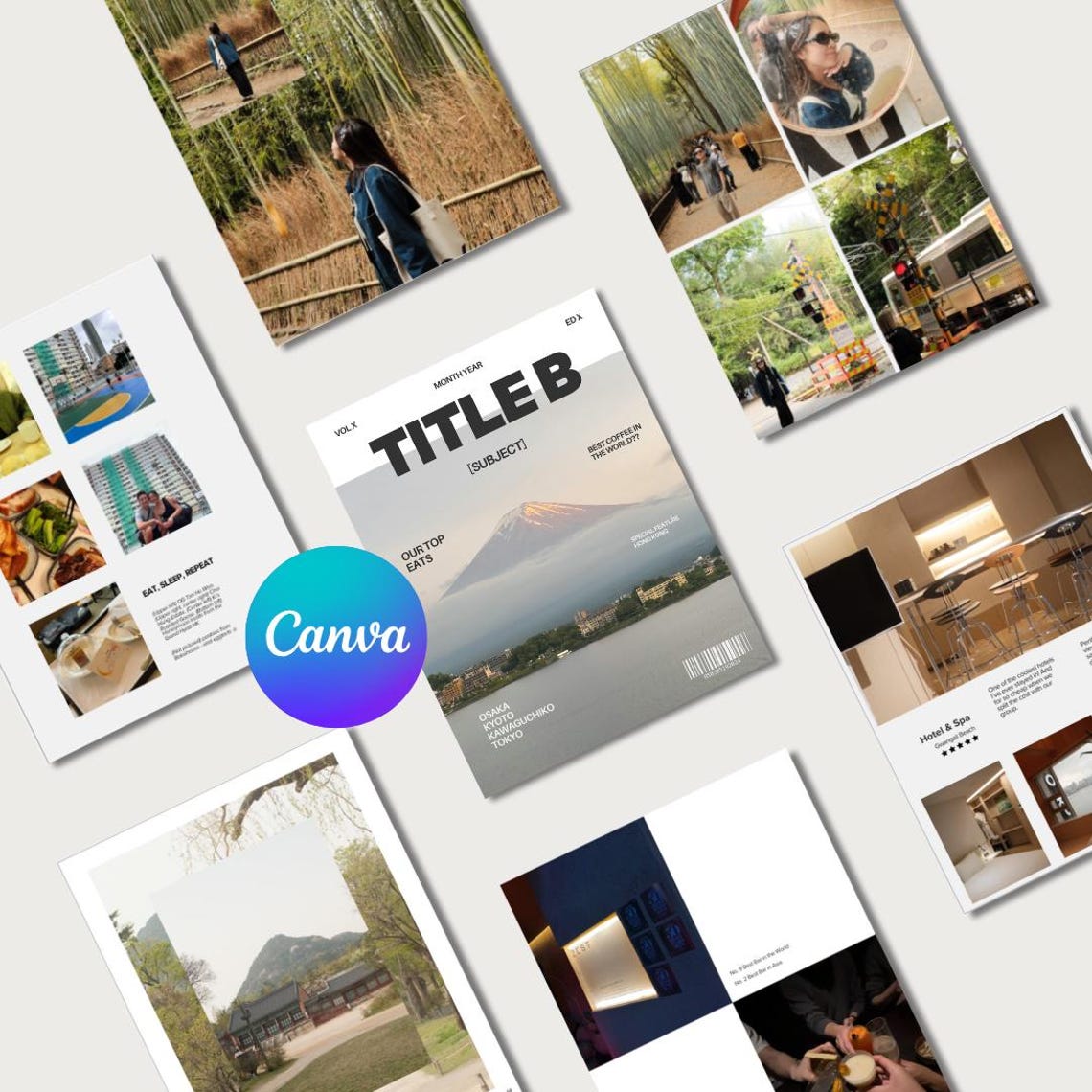 Digital Travel Magazine Template | Fully Editable in Canva ...