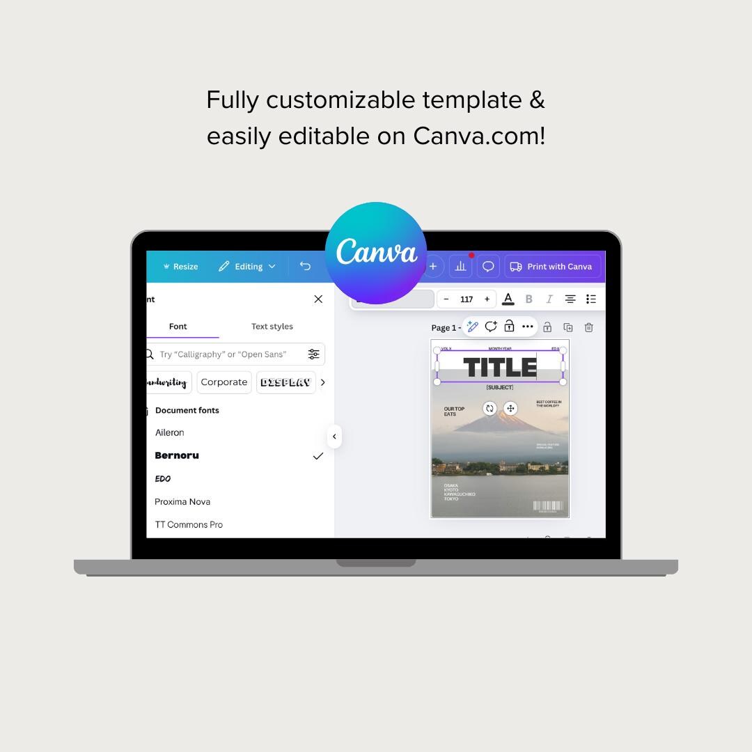 Digital Travel Magazine Template | Fully Editable in Canva ...