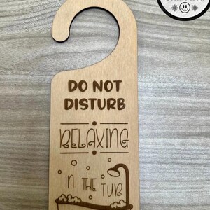 Do Not Disturb - Bathroom Door Sign - Laser Engraved Wooden Bath Time ...