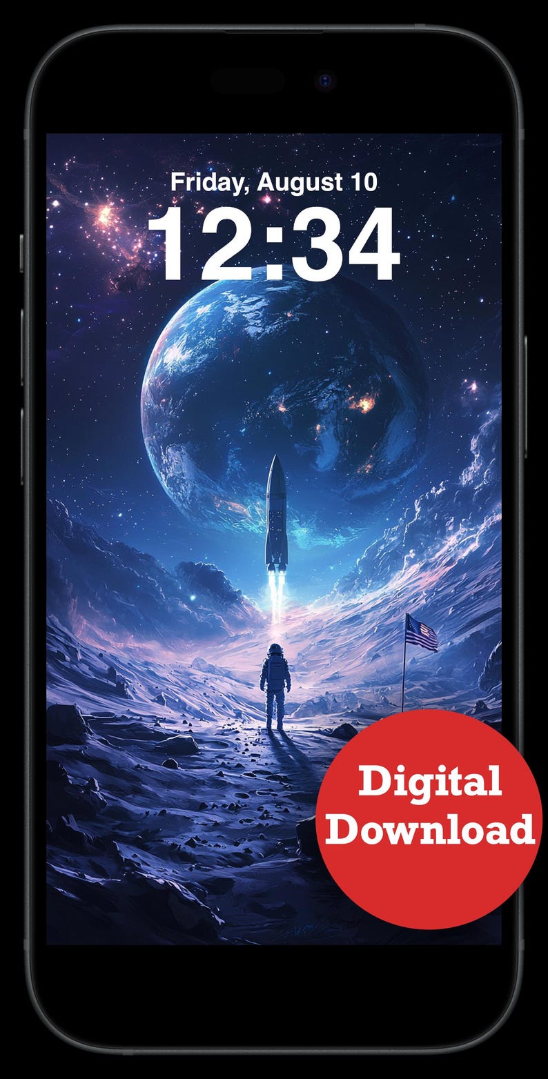 Space iPhone Wallpaper – Set of 4 Cosmic and Astronaut Art Backgrounds ...