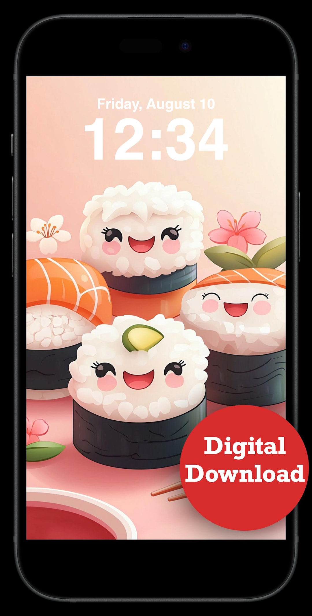 4 Cute Sushi iPhone Wallpapers – Kawaii Japanese Phone Backgrounds ...