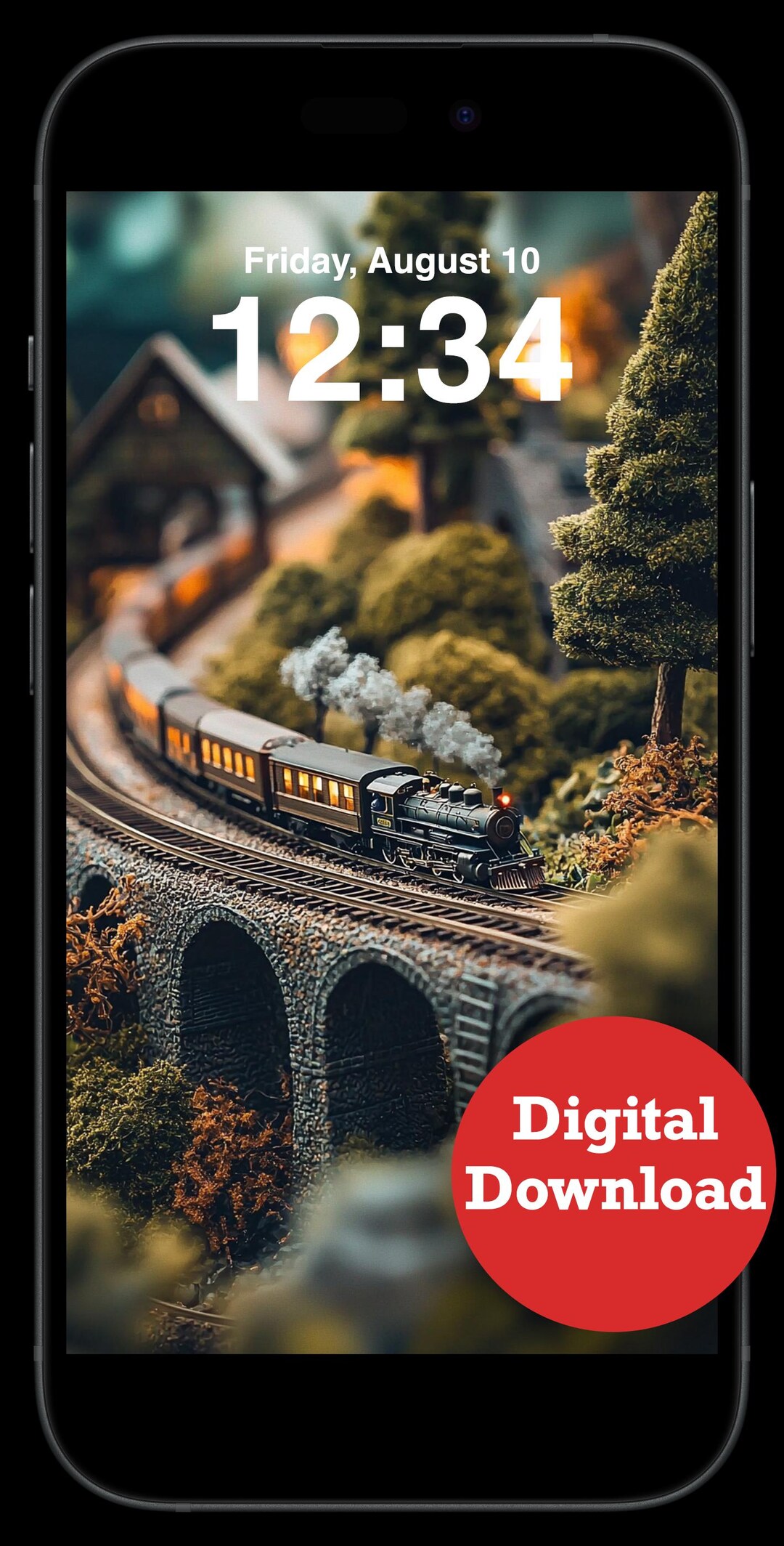 Model Railroad iPhone Wallpapers – Set of 4 Train-themed Digital ...