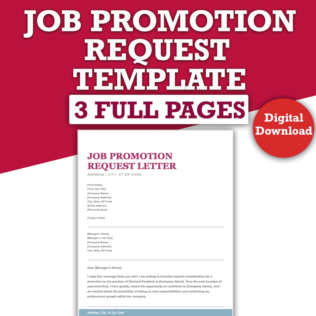 Editable Promotion Request Letter – Professional Template to Request ...