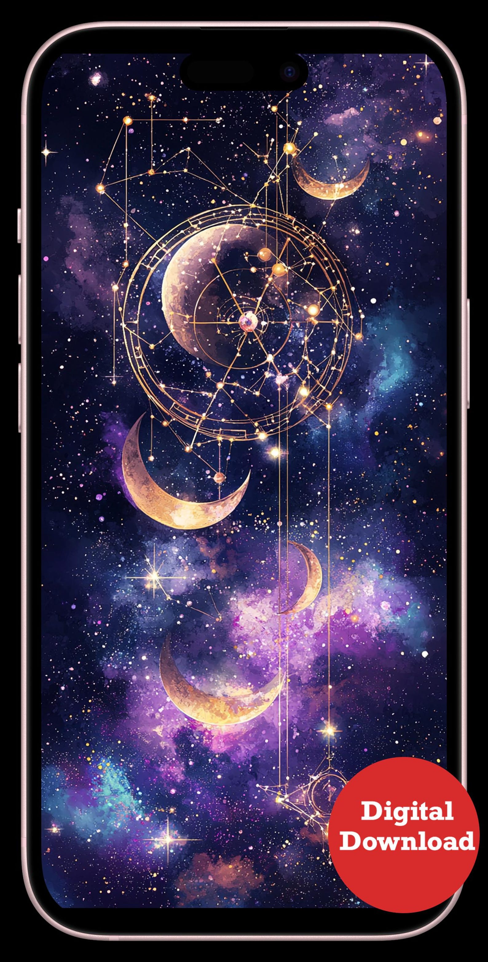 Zodiac iPhone Wallpaper | Set of 4 Cosmic Astrology Backgrounds ...