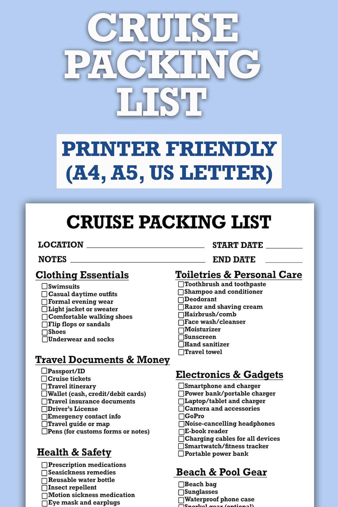Ultimate Cruise Packing List: All-in-one Checklist for Stress-free ...