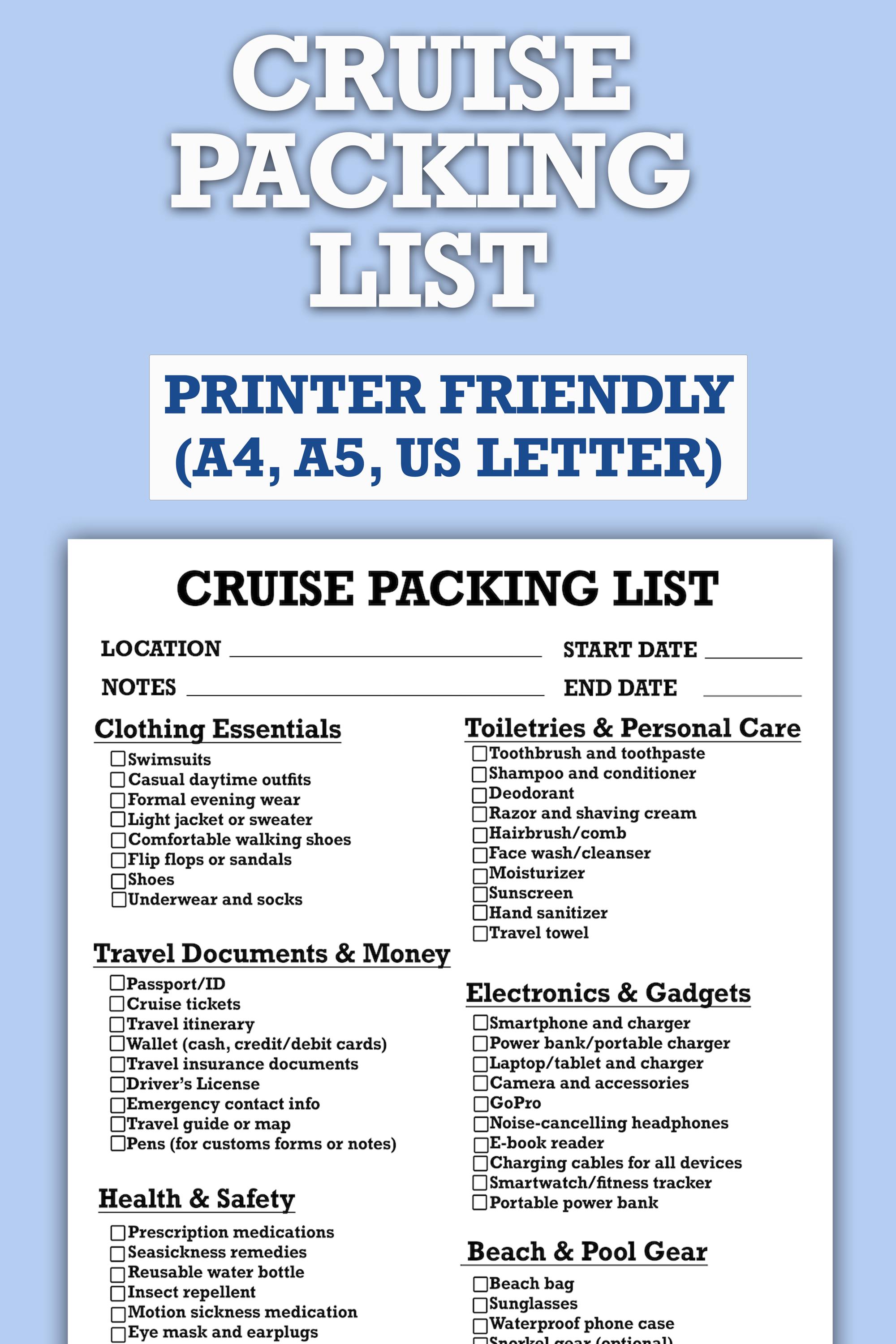 Ultimate Cruise Packing List: All-in-one Checklist for Stress-free ...