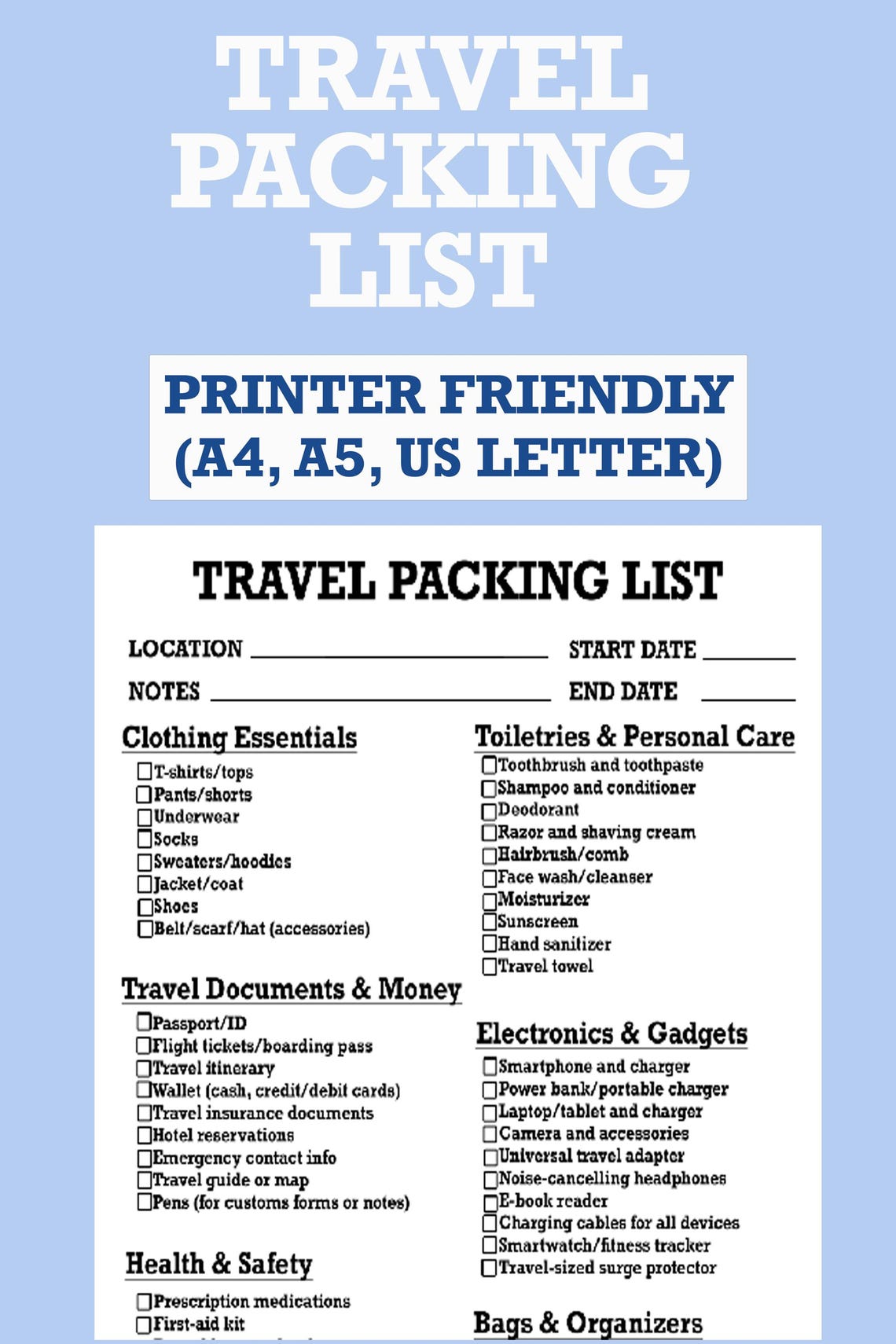 Ultimate Travel Packing Checklist | Vacation, Business & Adventure ...