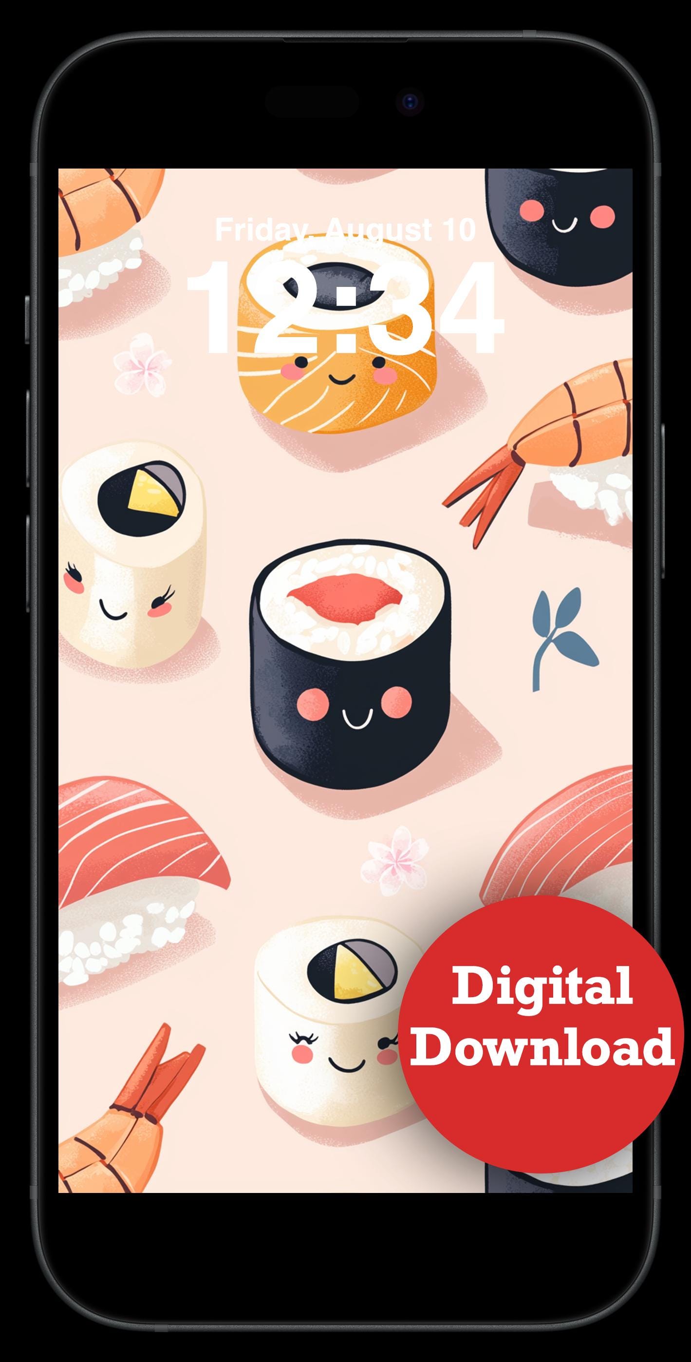 4 Cute Sushi iPhone Wallpapers – Kawaii Japanese Phone Backgrounds ...