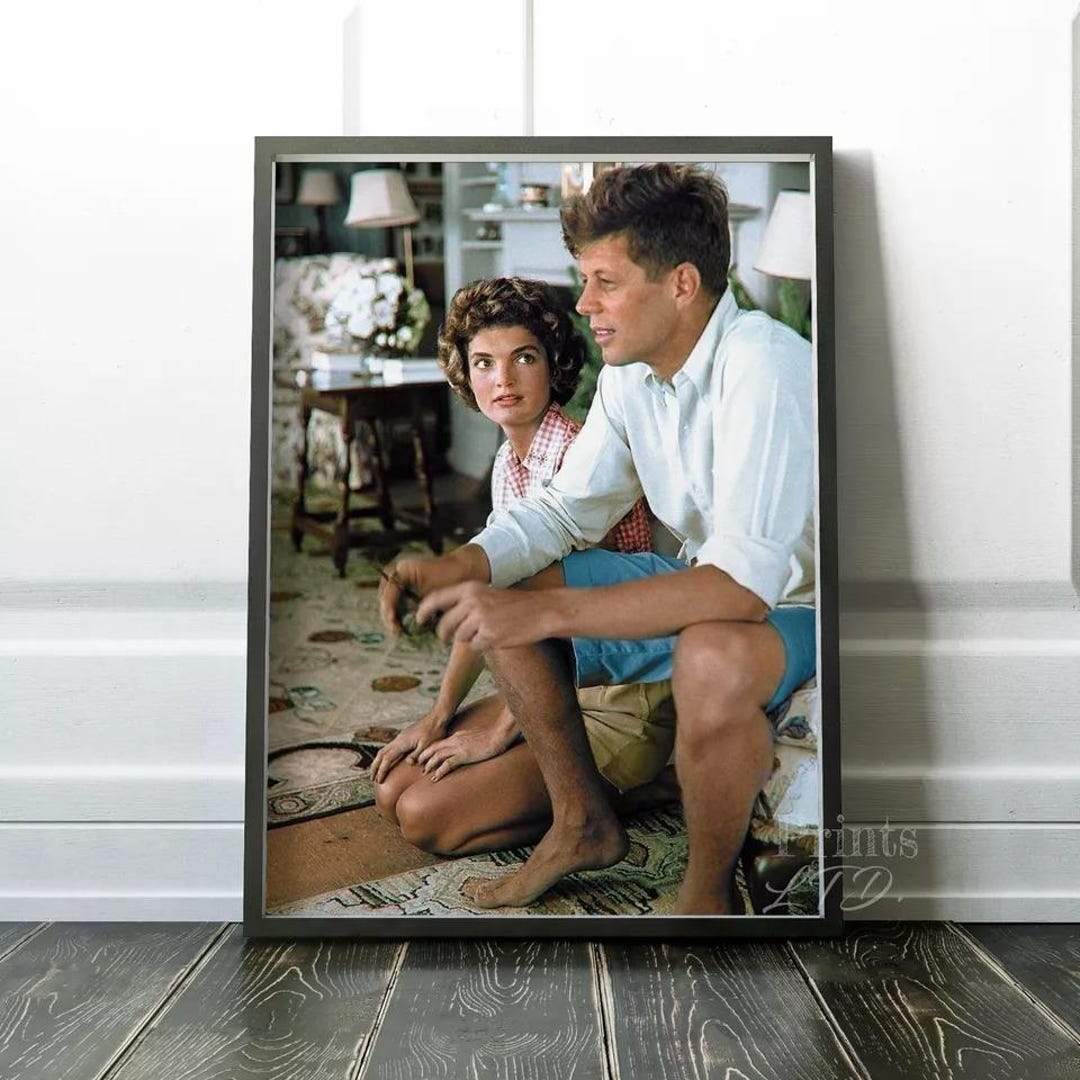 JFK John F Kennedy and Jackie Onassis Kennedy 1950s 1960s Wall Art ...