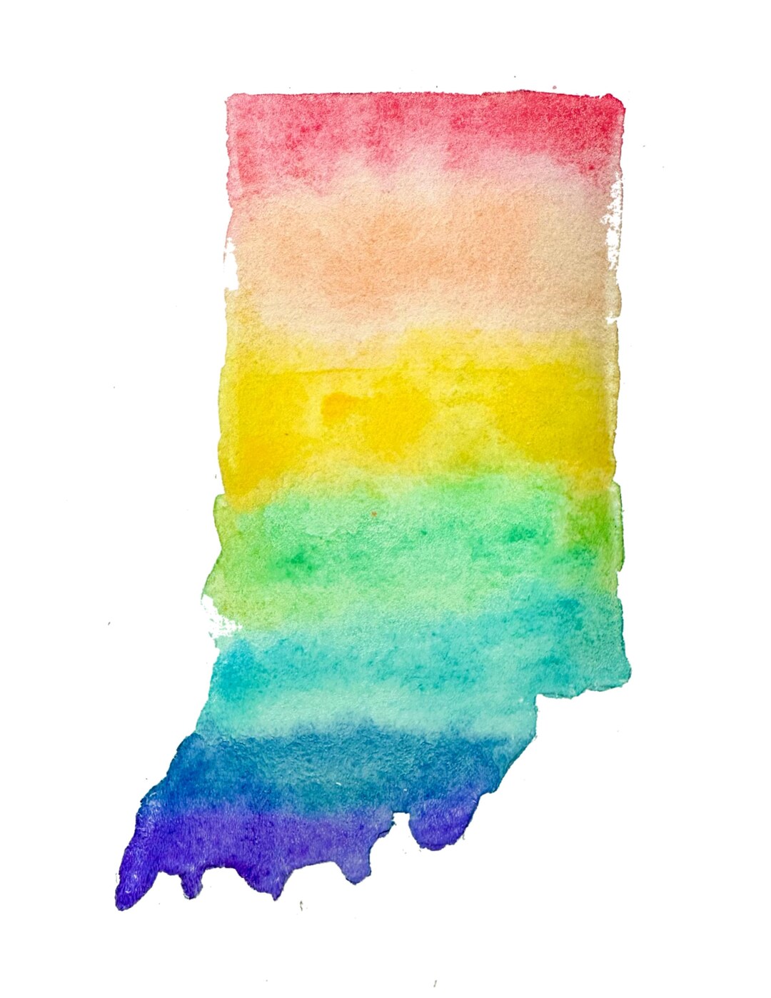Indiana Rainbow Watercolor Painting Print - Etsy