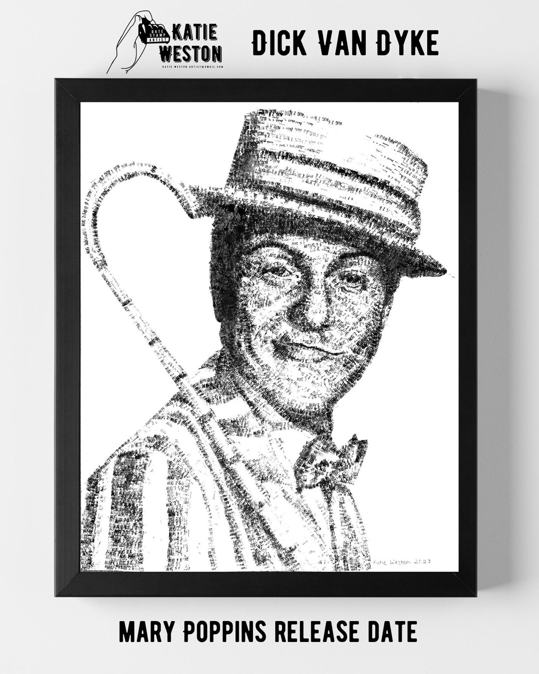 Dick Van Dyke Portrait Print: Vintage Date Stamp Art - Etsy