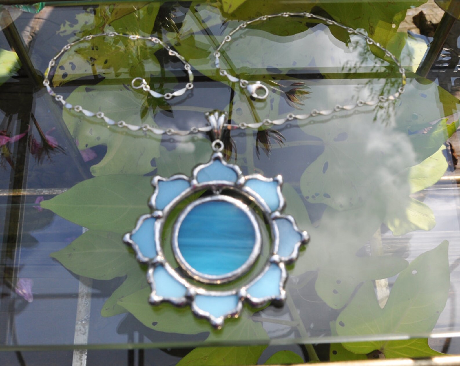 Blue Sun Lotus Necklace - Etsy