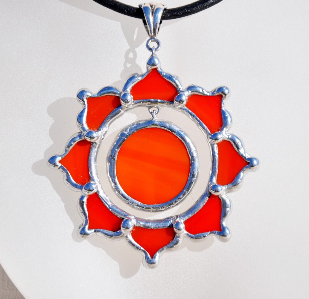 Red Sun Lotus Necklace - Etsy