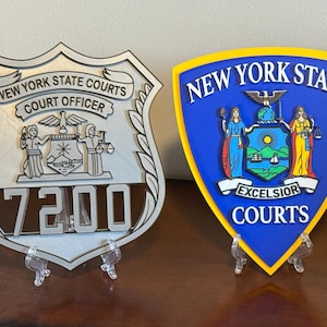 Embossed NYS Court Officer Shield Plaque: 3D Display Police Gift New ...