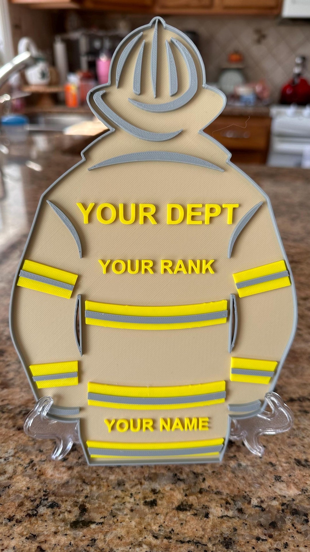 Personalized Firefighter Turnout Coat 3D Display Plaque: First ...