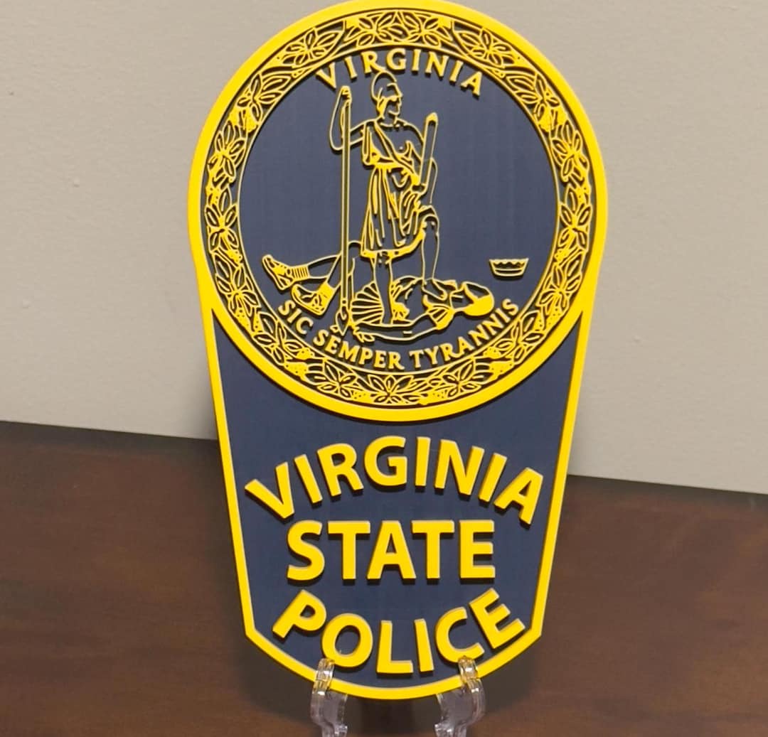 Virginia State Police 3D Display Police Patch Embossed Plaque Police ...