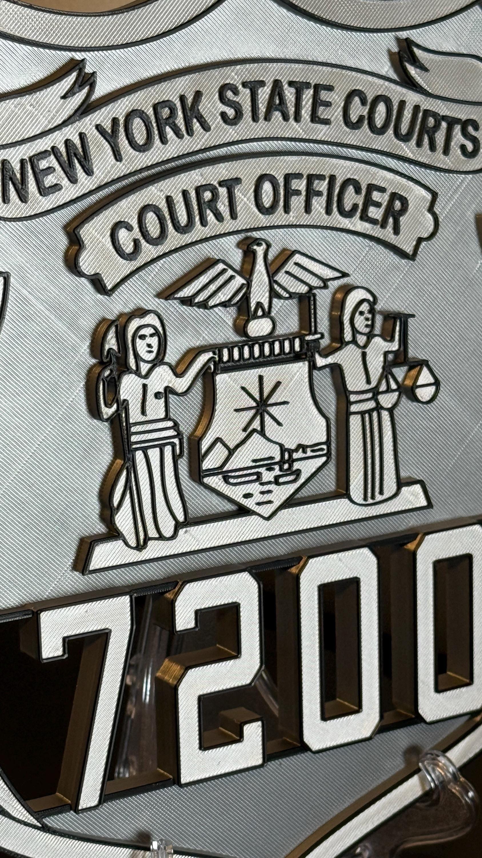 Embossed NYS Court Officer Shield Plaque: 3D Display Patch Police Gift ...