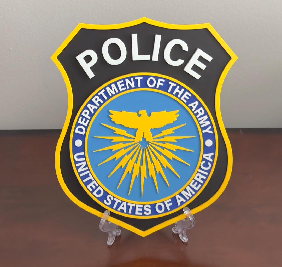 US Department Logo of the Army Police 3D Embossed Display Plaque First ...
