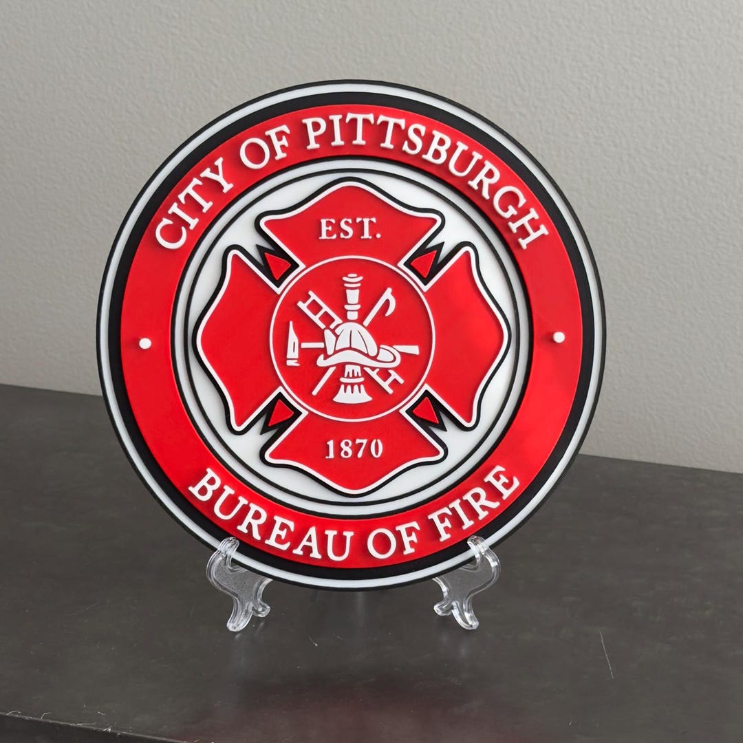 Pittsburgh Fire Department 3D Embossed Plaque: First Responder Wall Art ...