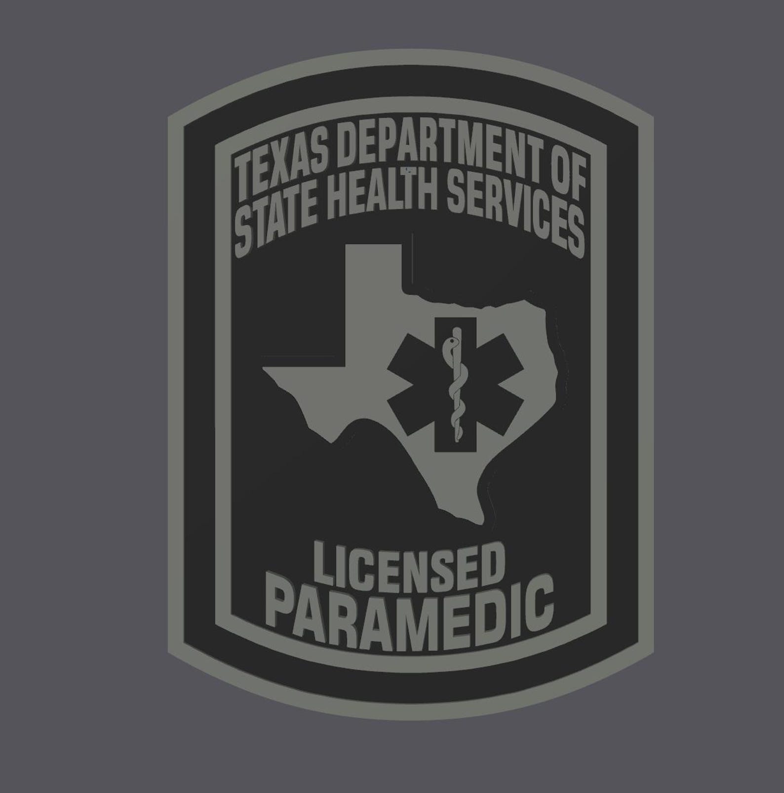 Texas Paramedic Patch Plaque: 3D Embossed First Responder Wall Art TX ...