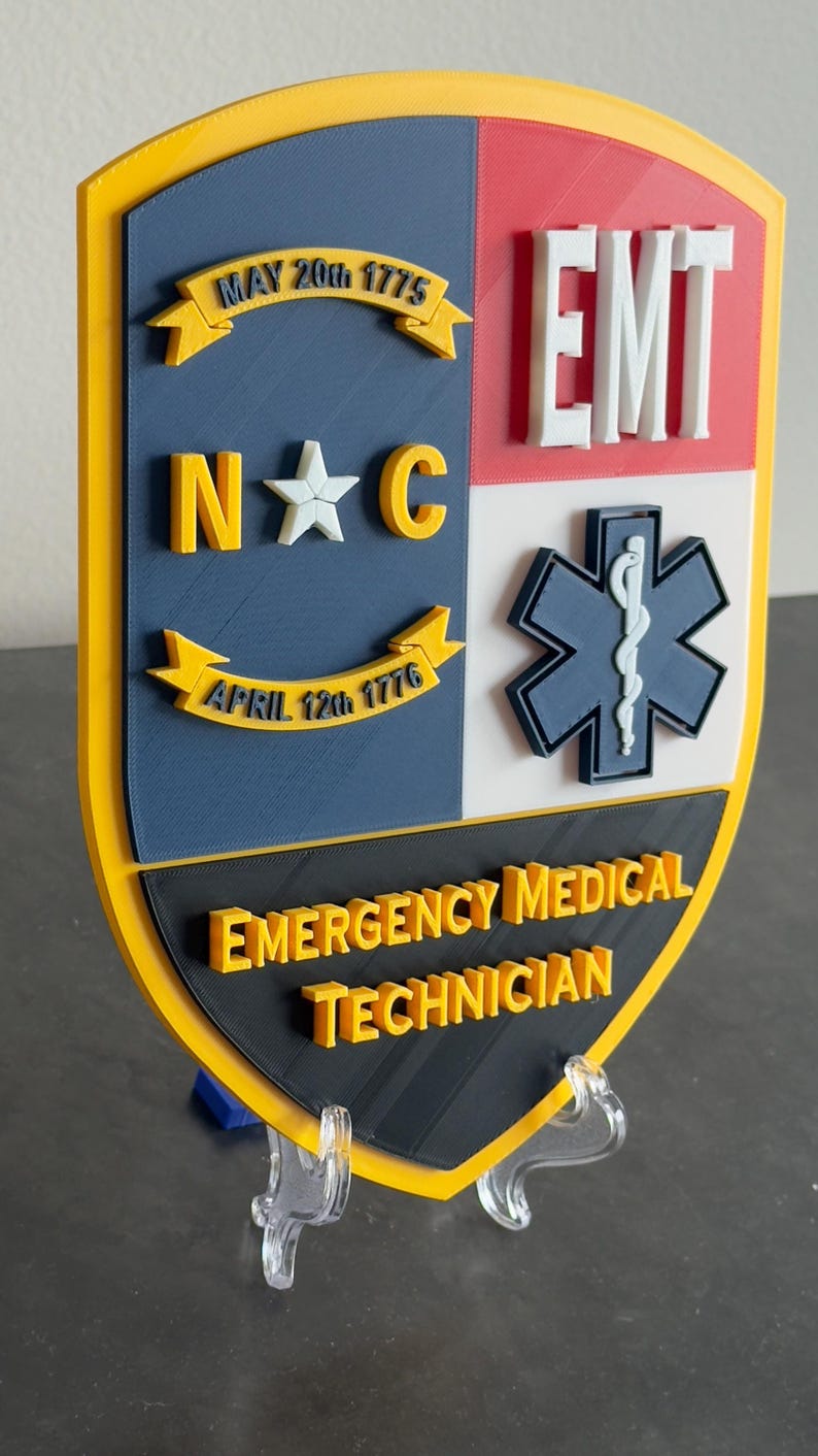 North Carolina EMT EMS Display Plaque: First Responder Wall Art - Etsy