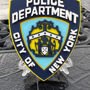 NYPD 3D Embossed Display Plaque: NYC Police Department Wall Art - Etsy
