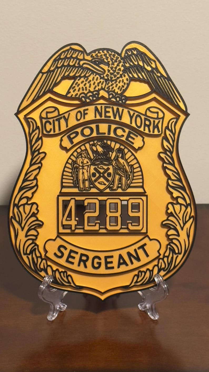NYPD Sergeant Shield: 3D Embossed NYC Police Plaque - Etsy