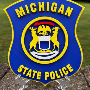 Michigan State Police 3D Display Police Patch Plaque Police Officer ...