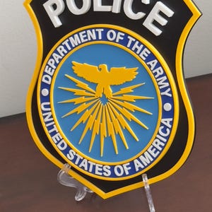 US Department Logo of the Army Police 3D Embossed Display Plaque First ...