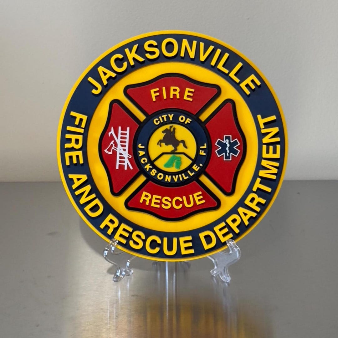 Jacksonville Fire & Rescue 3D Embossed Plaque: First Responder Wall Art ...